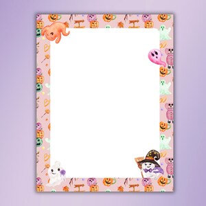 Cute Ghosts and Pumpkin-cute Halloween Notepaper-autumn Printable ...