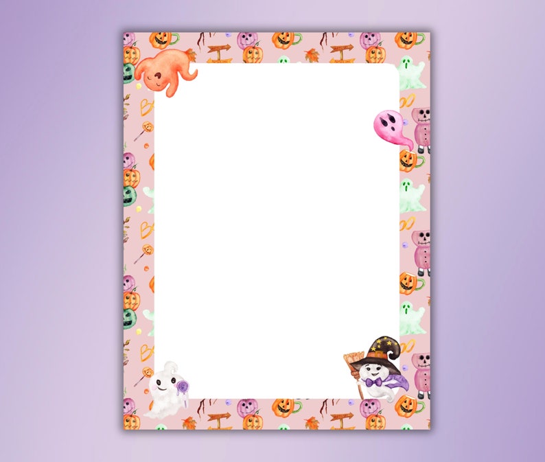 Cute Ghosts and Pumpkin-cute Halloween Notepaper-autumn Printable ...