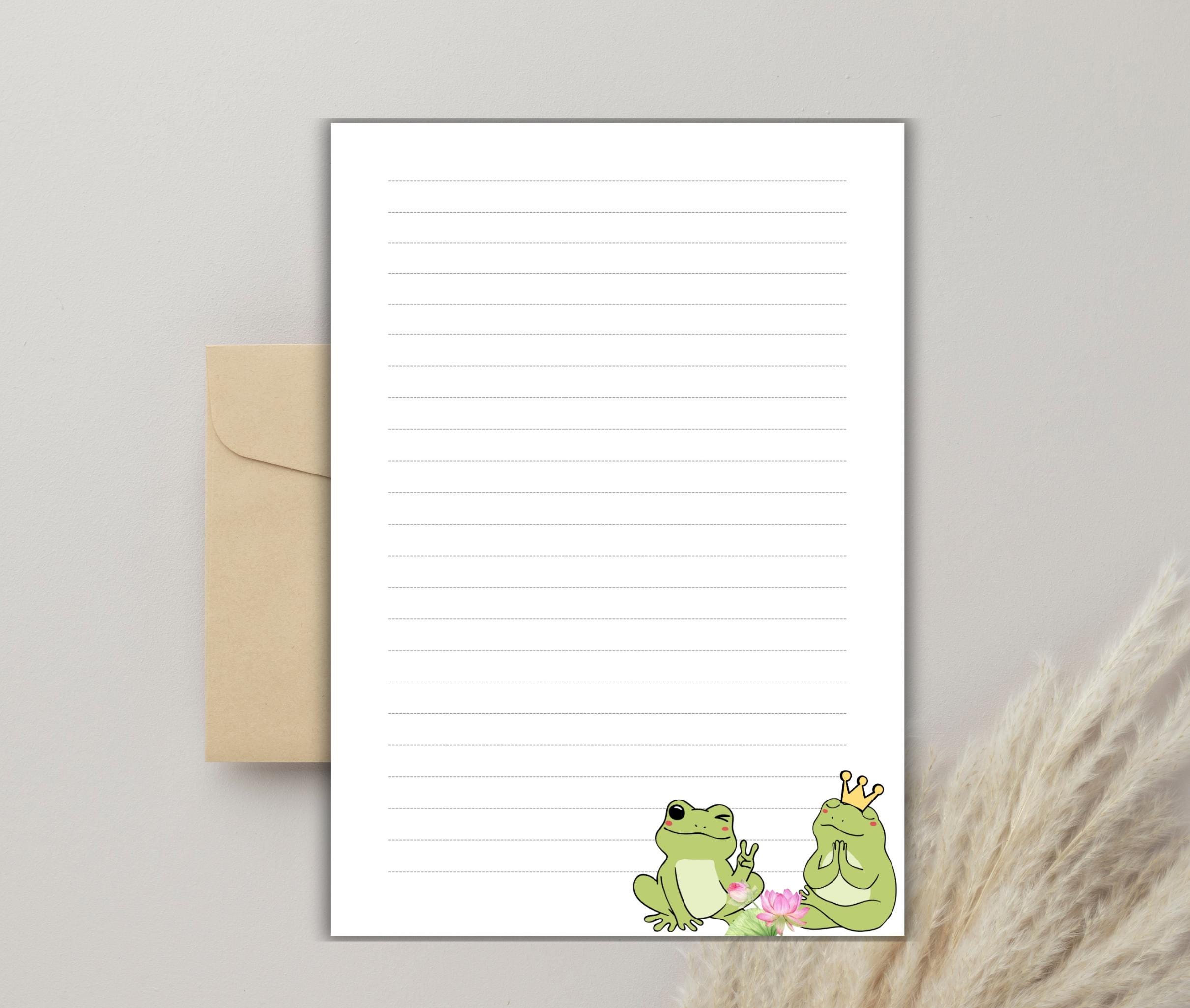 Cute Frogs Printable Stationery-frogs Writing Paper Unlined Lined A5/A4 ...