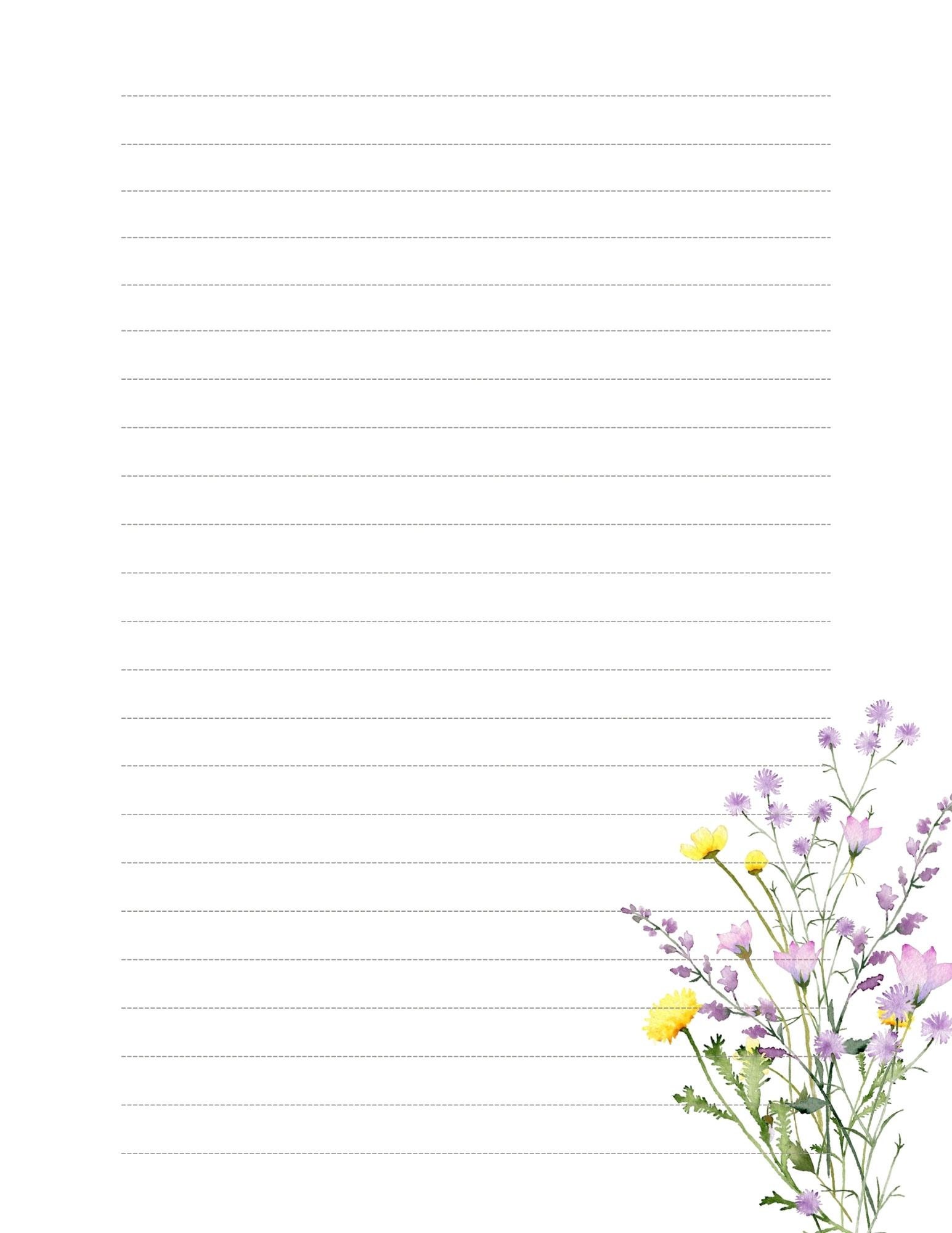 Wildflower Writing Setflower Printable Stationerywriting - Etsy