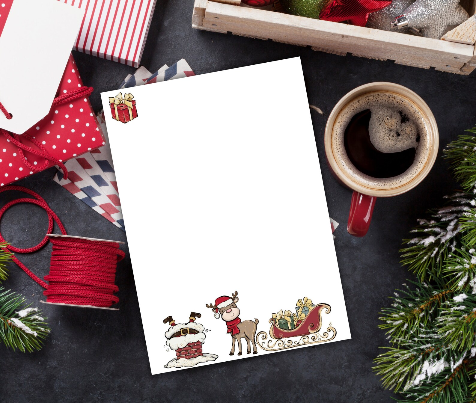 Printable Santa Claus Stationery/santa Claus Letter/christmas Writing ...