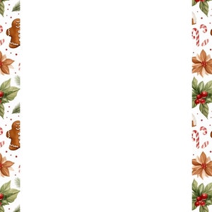 Christmas Gingerbread Printable Stationery-christmas Stationary Holiday ...