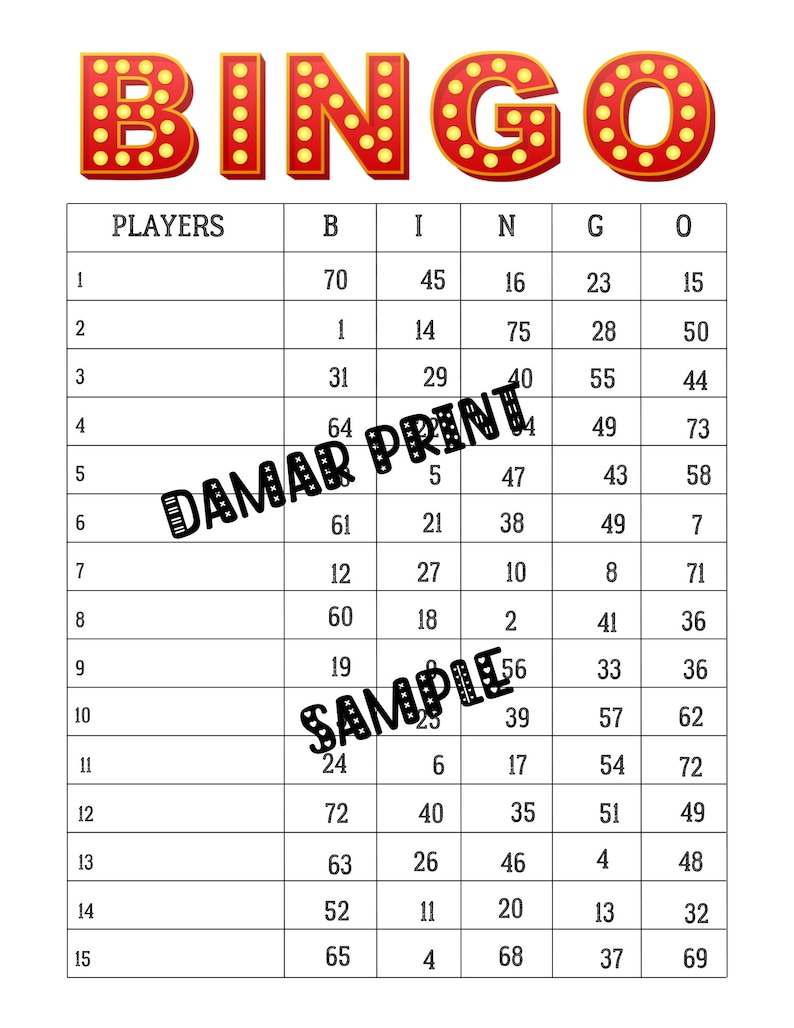 Bingo Boards Printable-bingo Boards 1-15 Lines basic Bingo 3 Mixed ...