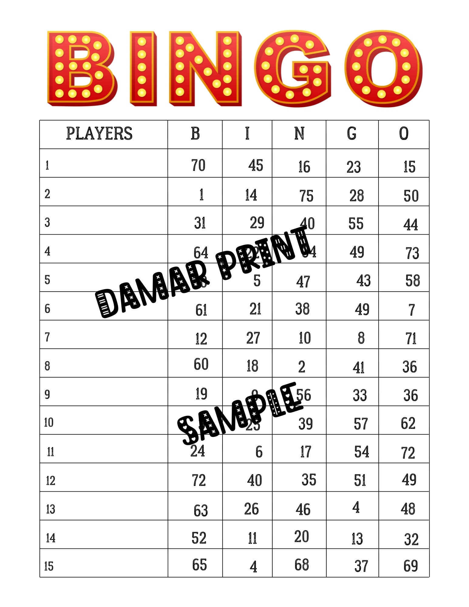 Bingo Boards Printable-bingo Boards 1-15 Lines basic Bingo 3 Mixed ...
