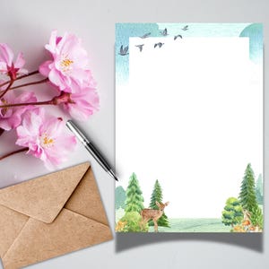 Woodland Animals Printable Stationery-forest Animal Writing Paper Lined ...