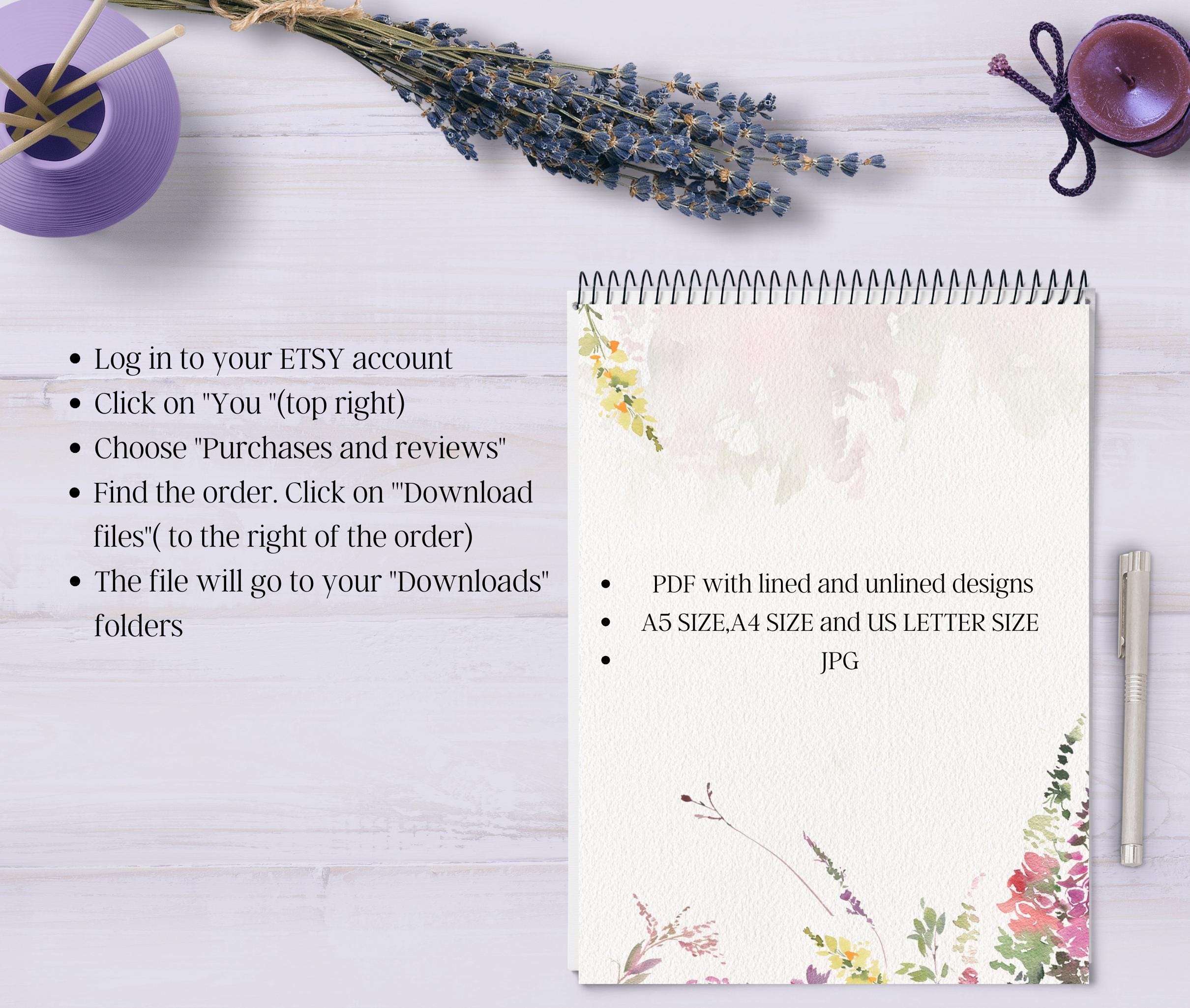 Wildflower Stationary Watercolor Printable Stationery,penpal Stationary ...