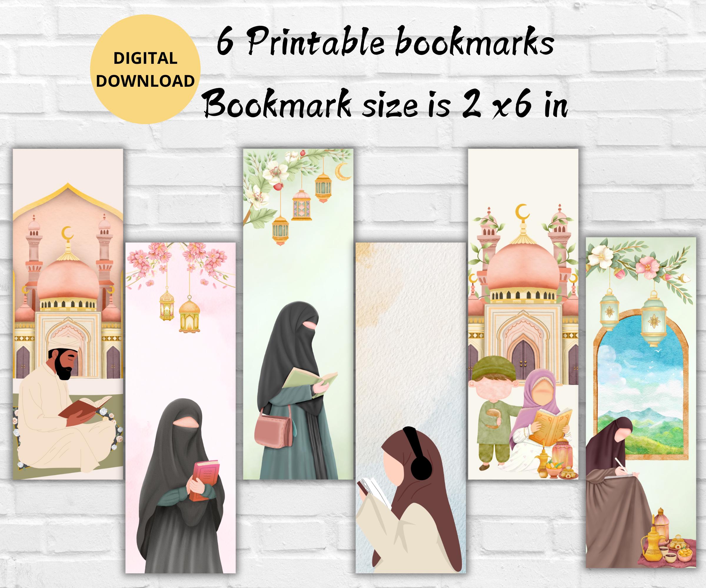 Islamic Printable Bookmarks-bookmark Set for Muslim Girls Man & Kids ...