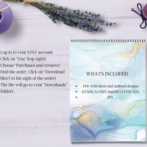 Blue Watercolor Printable Stationery-watercolor Writing Paper Set Lined ...