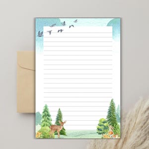 Woodland Animals Printable Stationery-forest Animal Writing Paper Lined ...