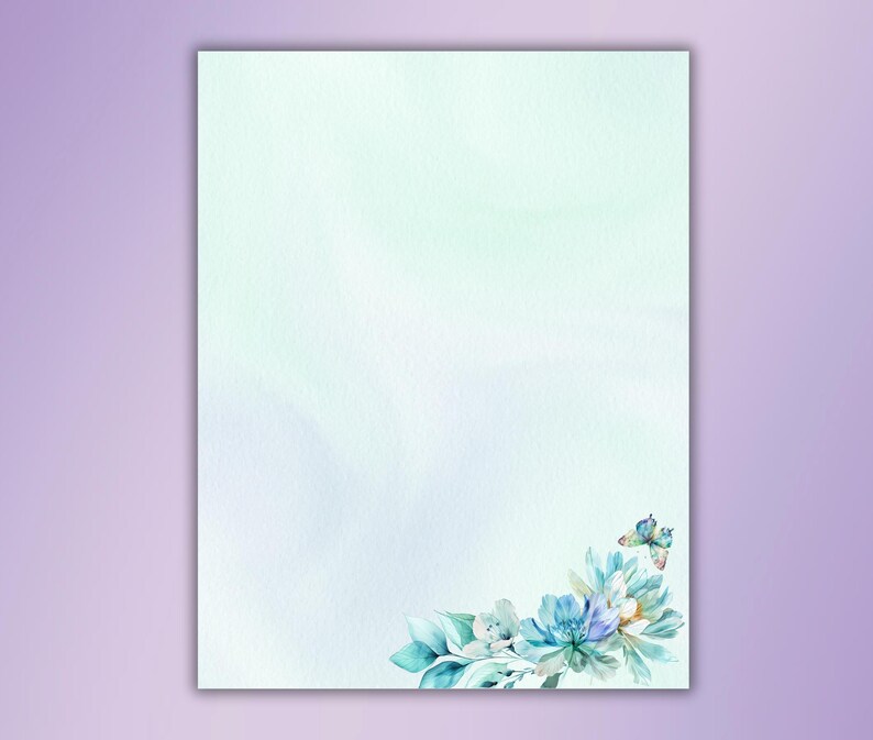 Watercolor Flower Stationery Set-flower Writing Paper Unlined Lined A4 ...