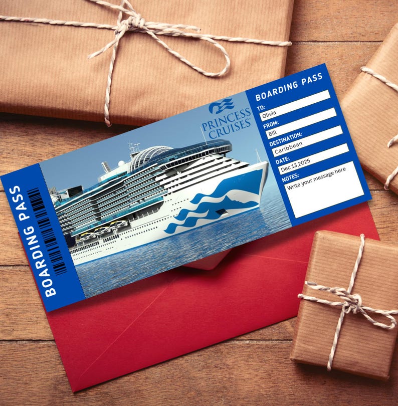 EDITABLE Princess Cruise Ticket-editable Boarding Pass-print Surprise ...