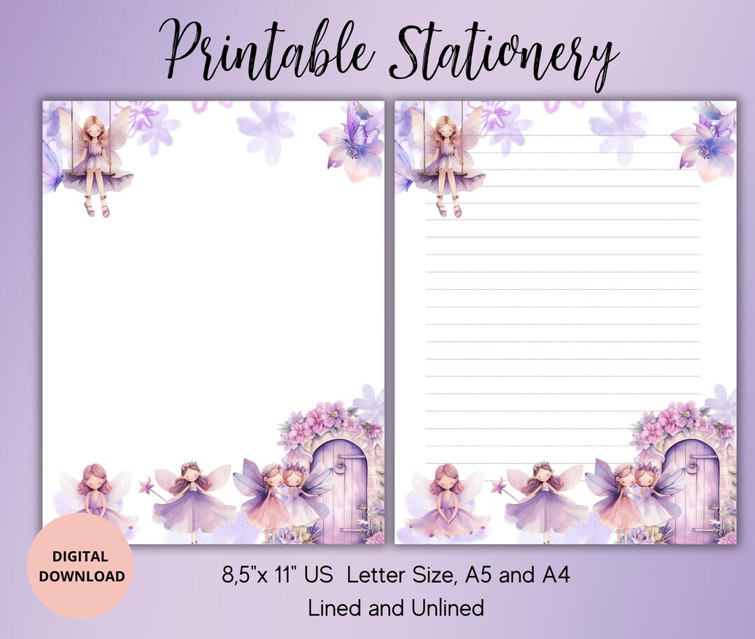 Fairy Tale Writing Printable Stationery-fantasy Writing Paper Set ...