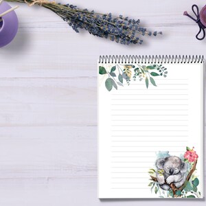 Koala Printable Stationery-cute Animal Writing Paper Set-kids ...