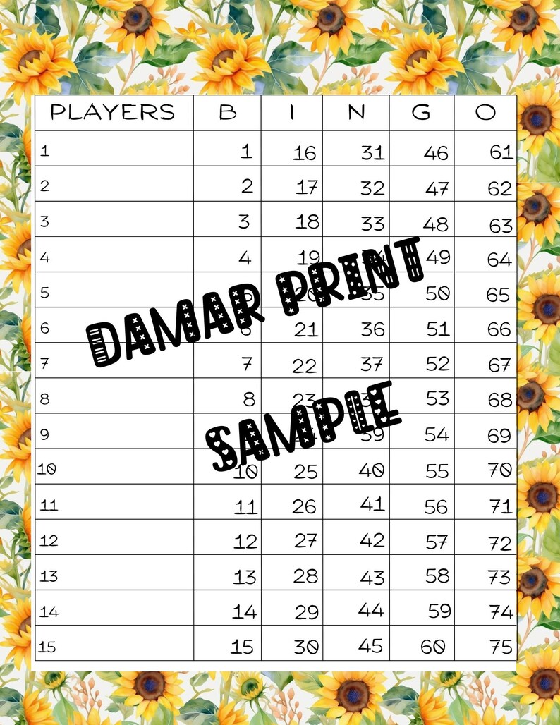 Summer Bundle Bingo Boards-printable Bingo Boards 1-15 Lines- Mixed ...