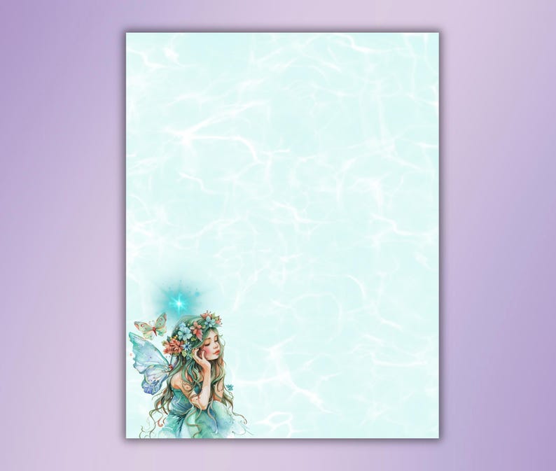 Fairy and Butterflies Writing Paper Set Lined Unlined A4/A5/US Letter ...