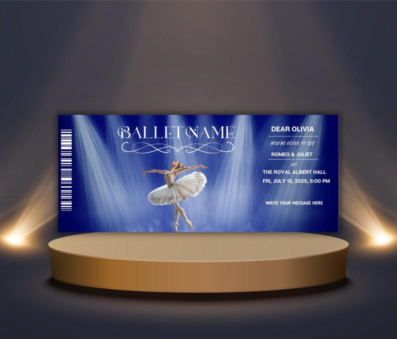 Editable Ballet Ticket Template-ballet Gift Ticket-ballet Lover Gift ...