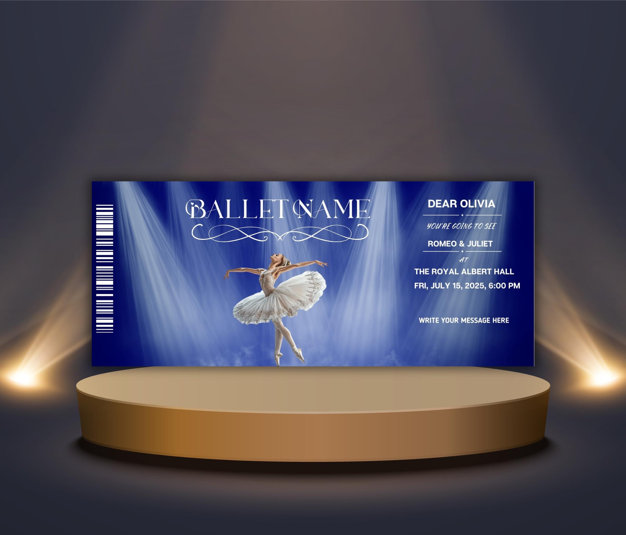 Editable Ballet Ticket Template-ballet Gift Ticket-ballet Lover Gift ...