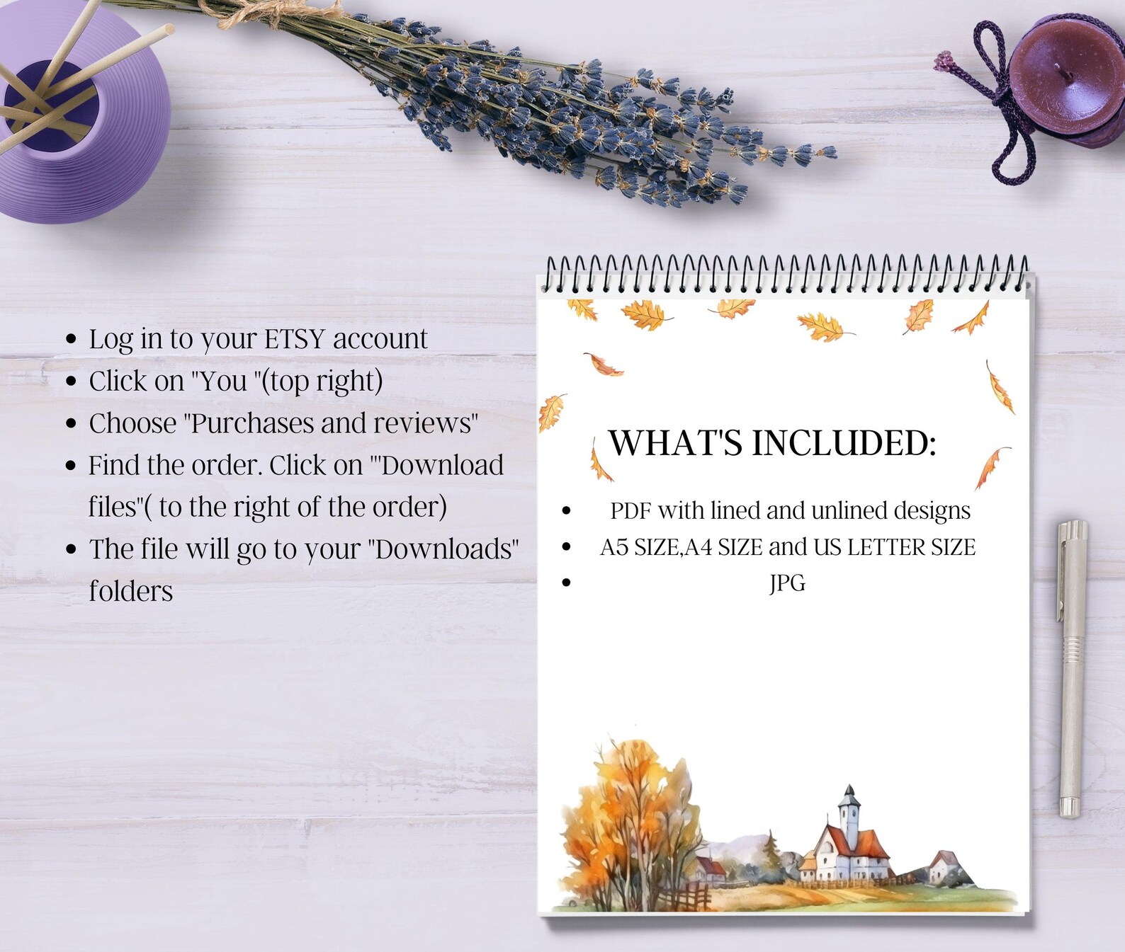 Autumn Printable Stationery,fall Leaves Digital Letter,stationary ...