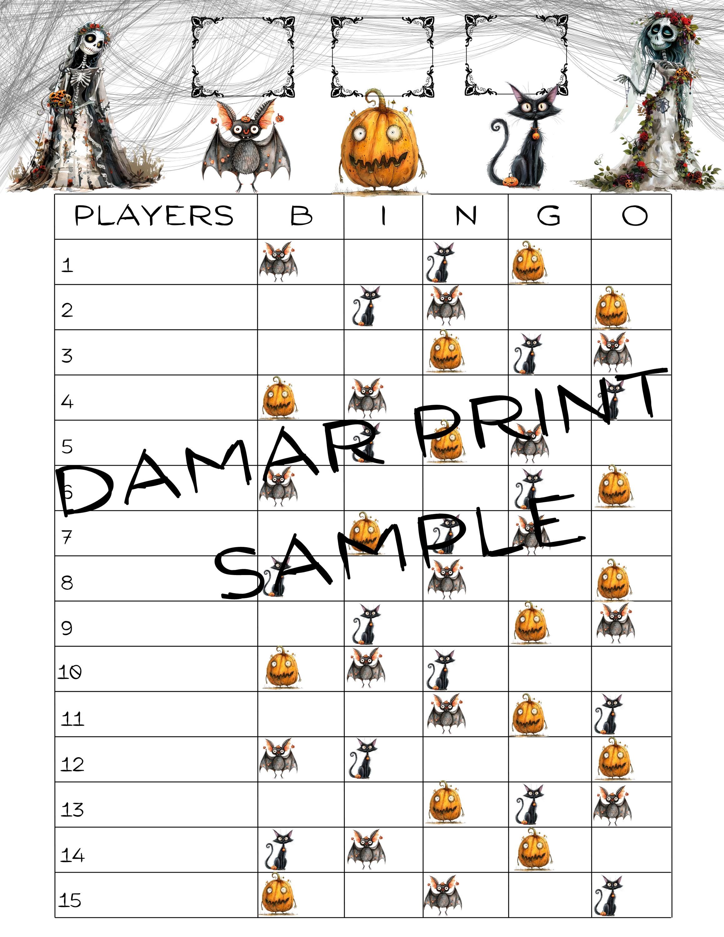 Halloween Bingo Boards - Instant Download -printable Bingo Boards ...