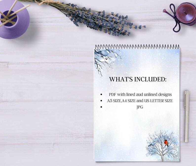 Winter Birds on Tree Printable Stationery/festive /winter Stationary ...