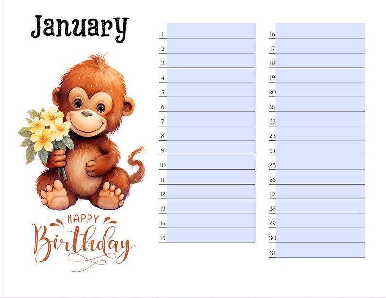 Classroom Monthly Birthday Chart-editable Printable Birthday Chart ...