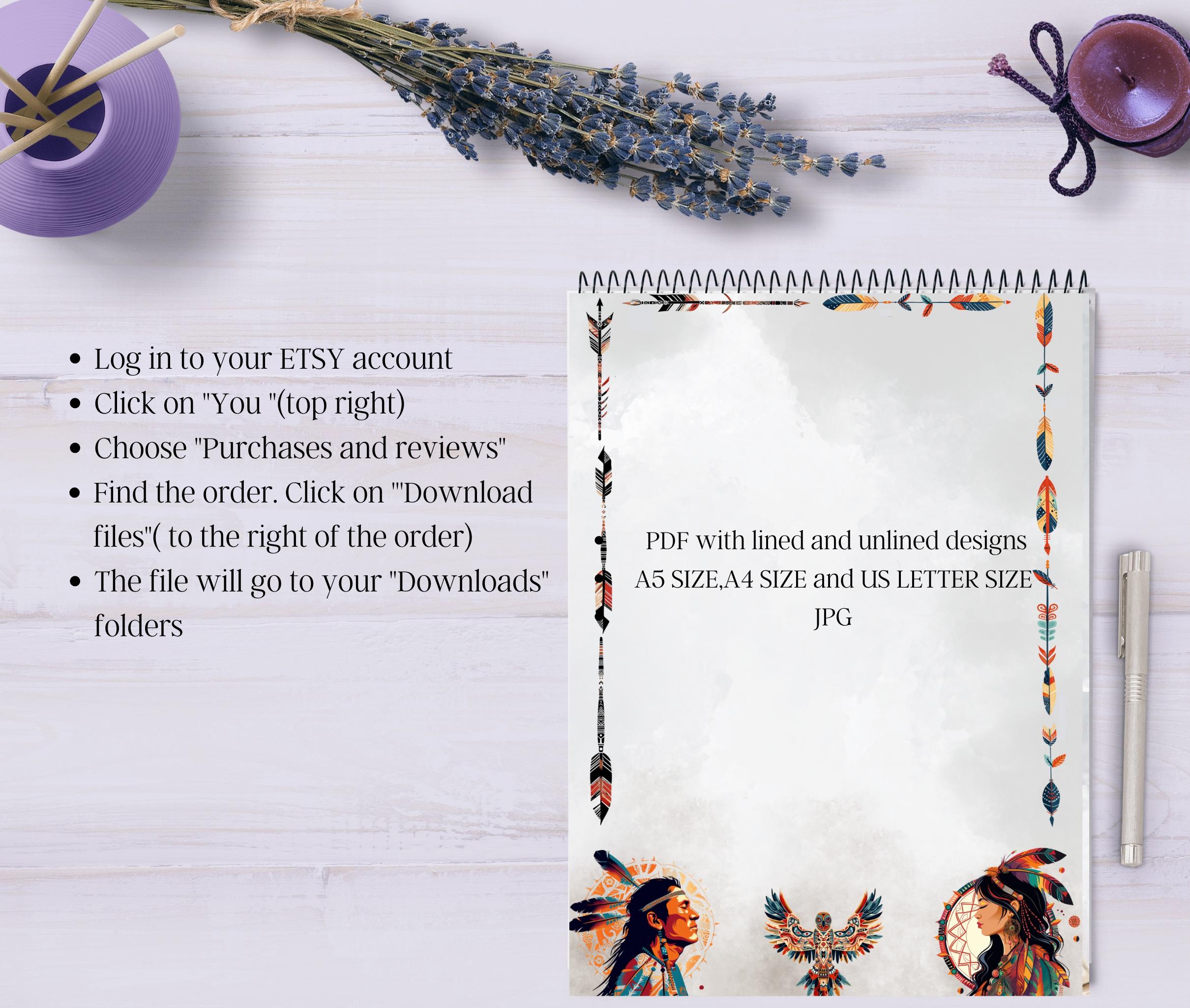 Indian Native Americans Printable Stationery Set-writing Paper Set A5 ...