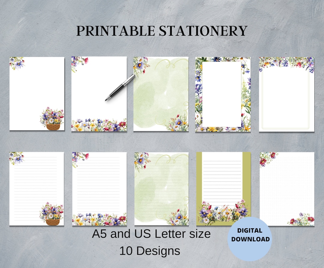 Printable Writing Paper,letter Writing Bundle,digital Download ...