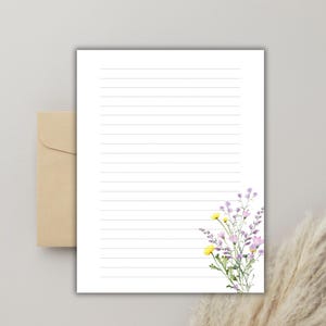 Wildflower Writing Set,flower Printable Stationery,writing Paper Letter ...