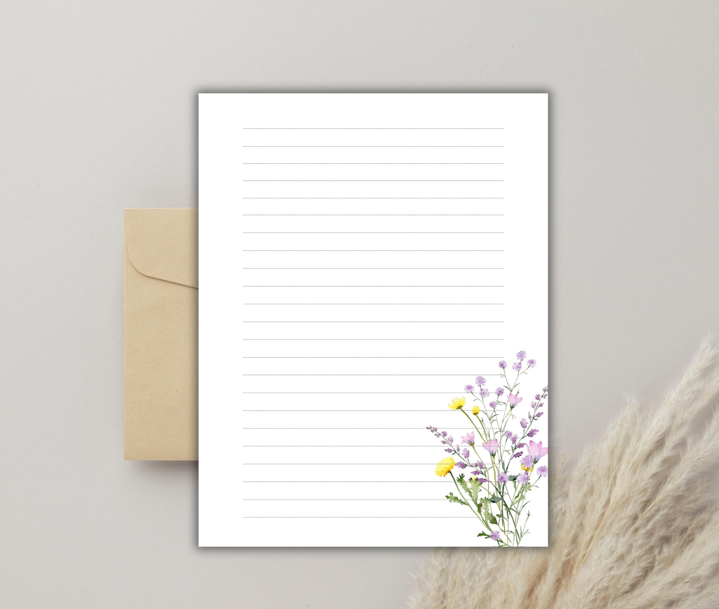 Wildflower Writing Set,flower Printable Stationery,writing Paper Letter ...