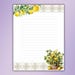 Lemon Printable Stationery-fruit Printable Writing Paper Set Lined ...