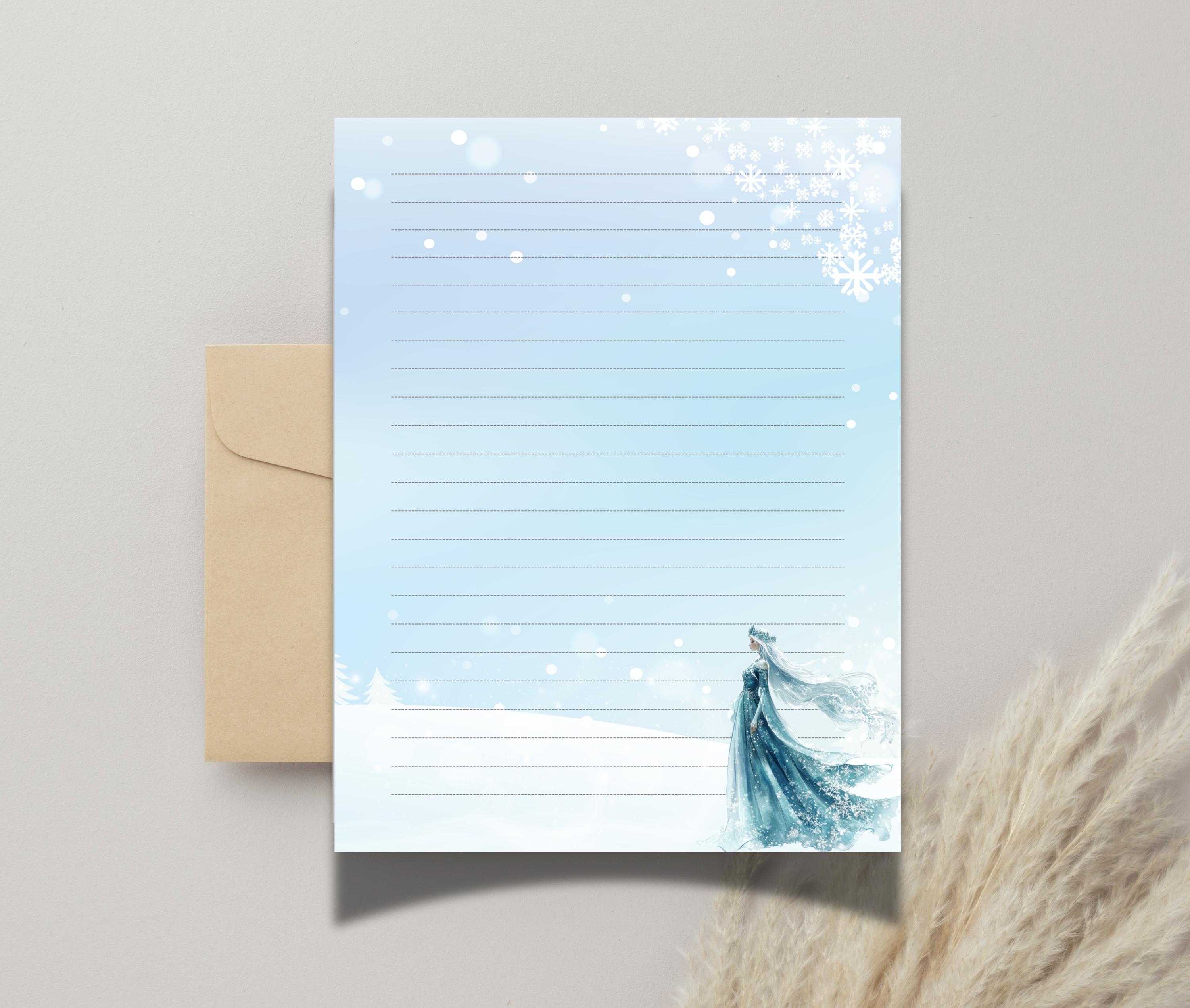 Snow Queen Printable Stationery Set- Writing Paper Set A5/A4/US Letter ...