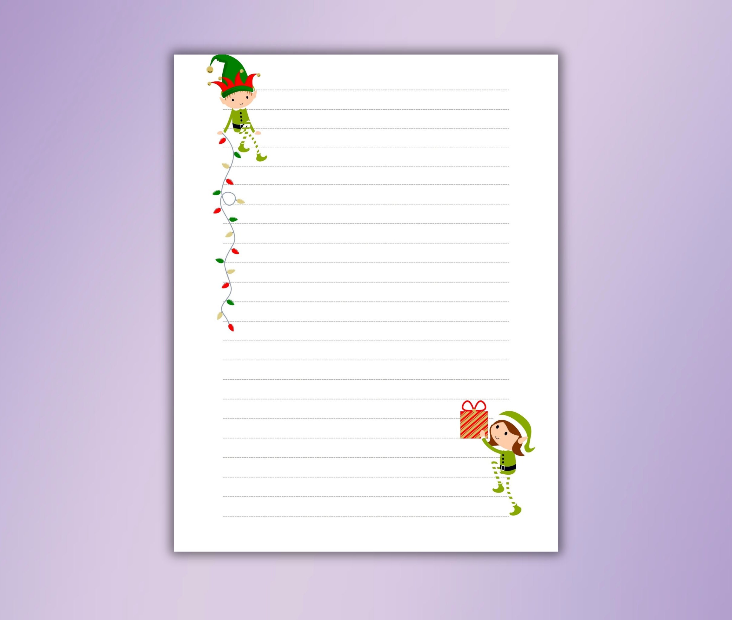 Christmas Gnome Printable Stationery,digital Download,christmas ...