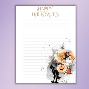 Happy Halloween Printable Stationery, Digital Letter,autumn Printable ...