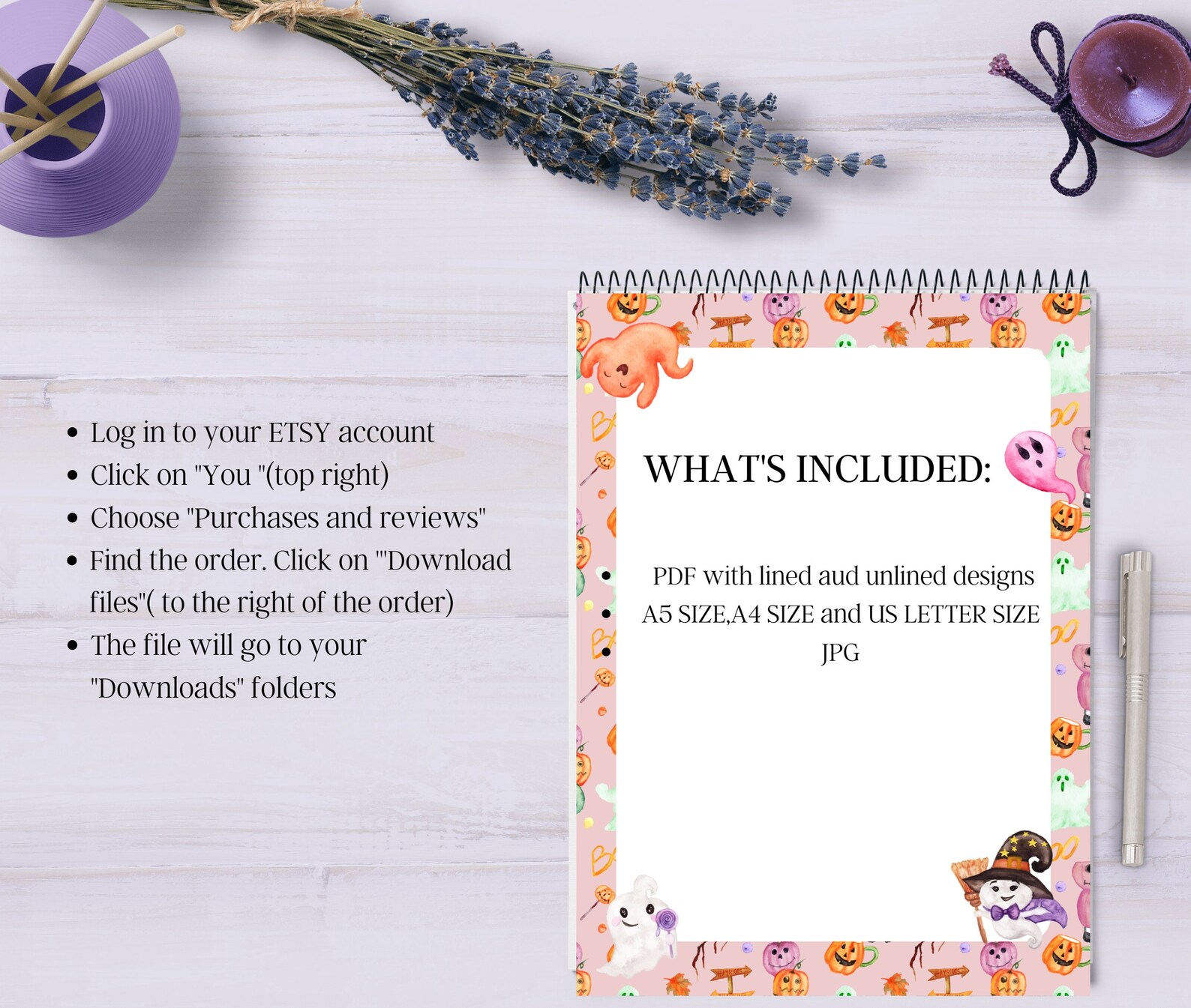 Cute Ghosts and Pumpkin-cute Halloween Notepaper-autumn Printable ...