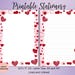 Hearts Printable Stationery-valentine's Day Printable Writing Paper ...