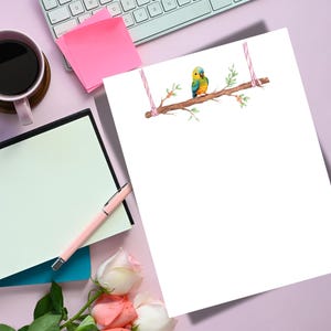 Parrot Printable Stationery-birds Stationary-watercolor Birds Writing ...