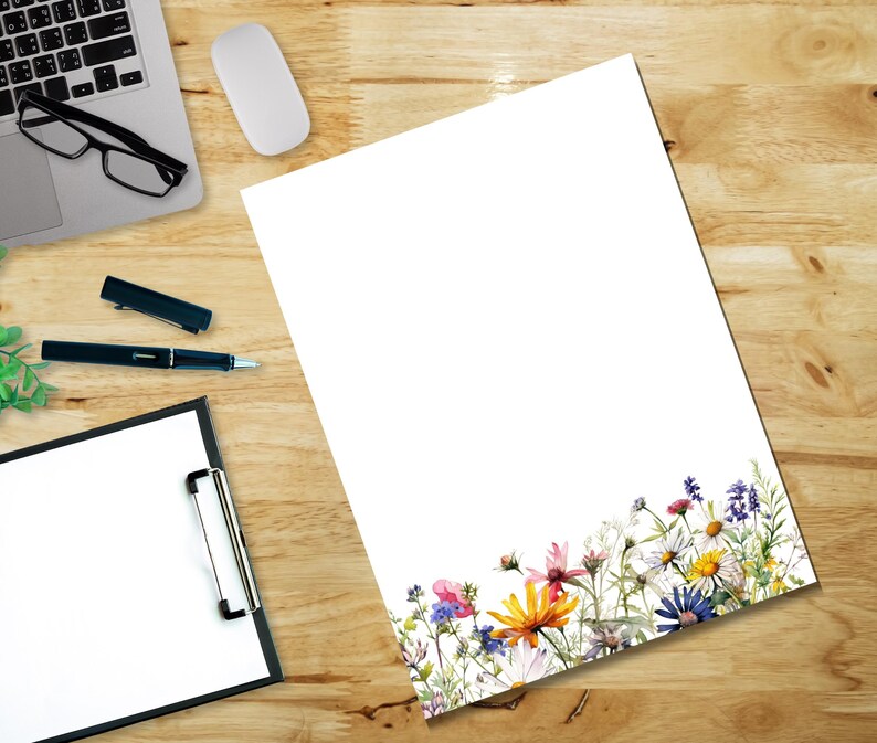 Wildflower Writing Set,flower Printable Stationery,floral Writing Paper ...