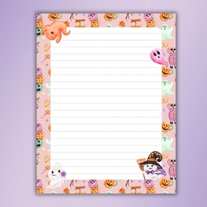Cute Ghosts and Pumpkin-cute Halloween Notepaper-autumn Printable ...