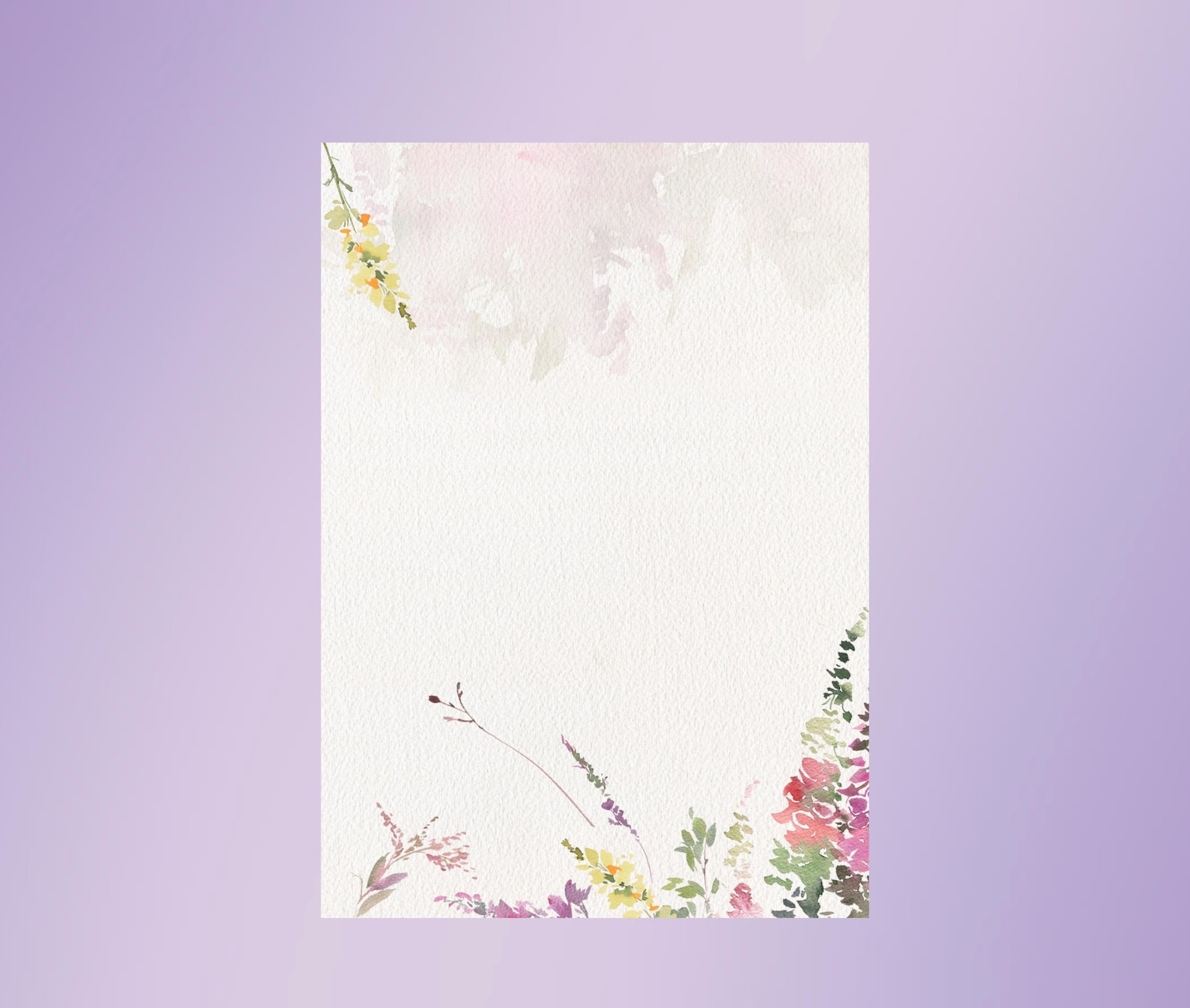 Wildflower Stationary Watercolor Printable Stationerypenpal - Etsy