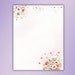 Watercolor Pink Flower Printable Sataionery-flower Stationary- Writing ...