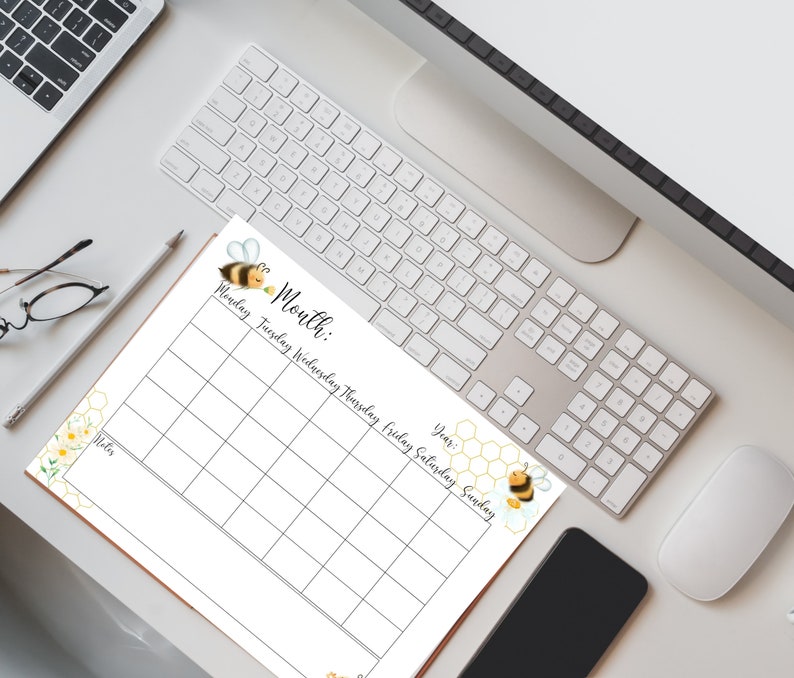 Monthly Planner-editable Printable Monthly Calendar-landscape Monthly ...