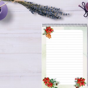 Christmas Poinsettia Printable Stationery-christmas Flower Writing ...