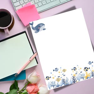 Sea Writing Set ,marine Printable Stationery,watercolor Writing Paper ...