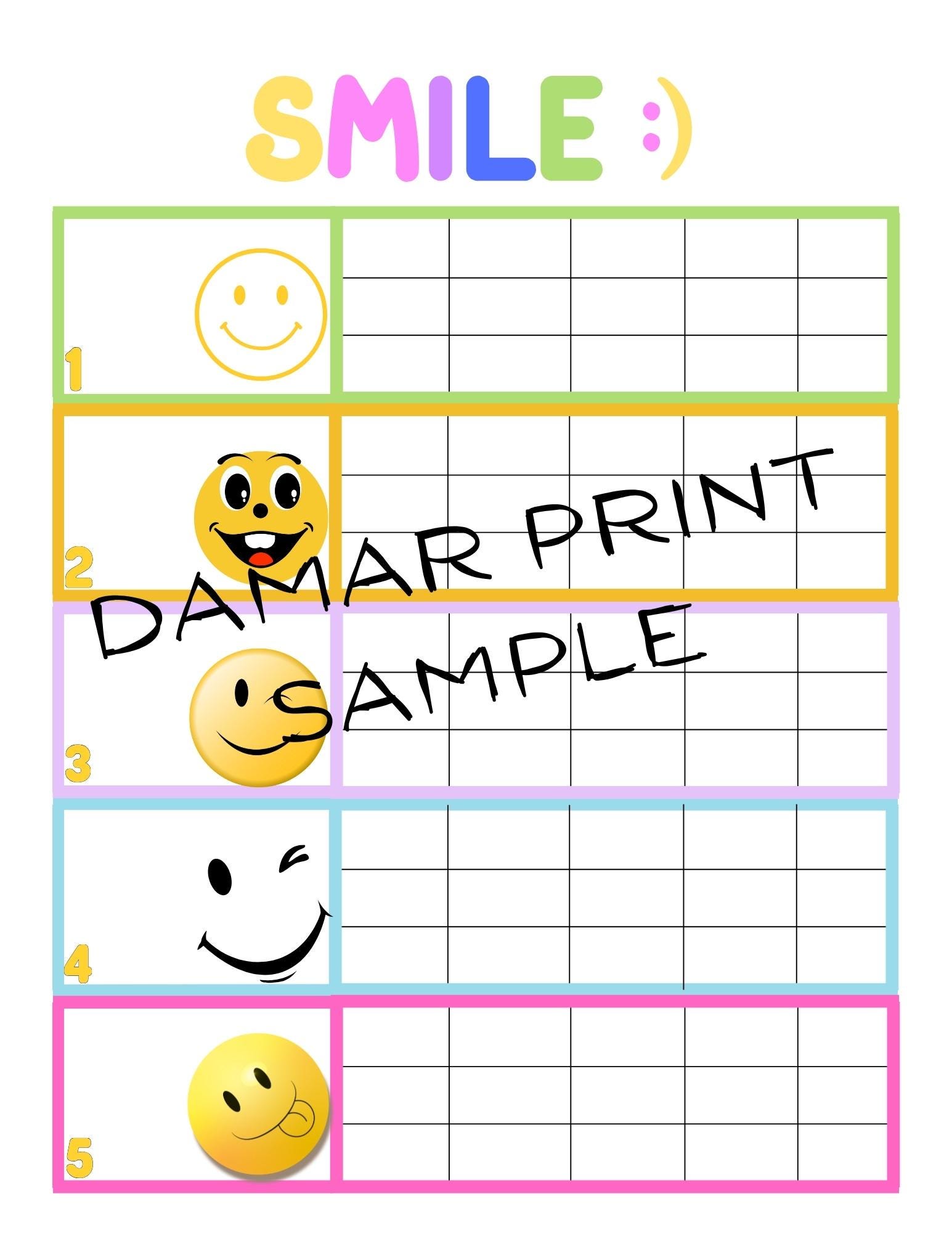 Smile Printable Bingo Boards-instant Download -funny Bingo Boards ...