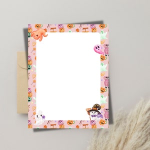 Cute Ghosts and Pumpkin-cute Halloween Notepaper-autumn Printable ...