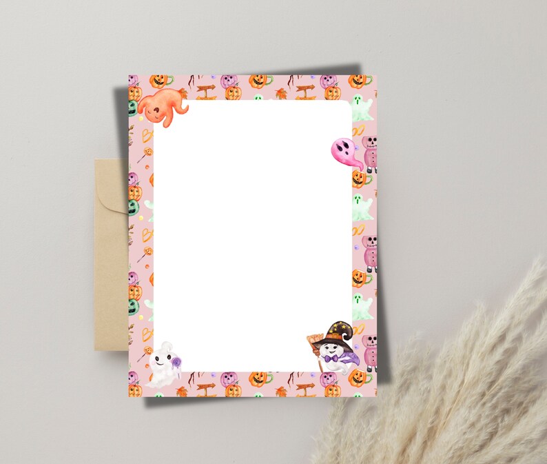 Cute Ghosts and Pumpkin-cute Halloween Notepaper-autumn Printable ...