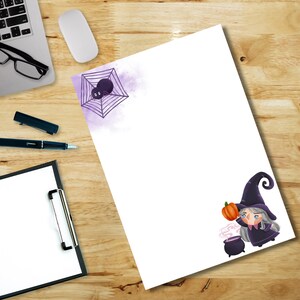 Cute Witch Writing Paper,halloween Pen Pal Supplies,printable ...