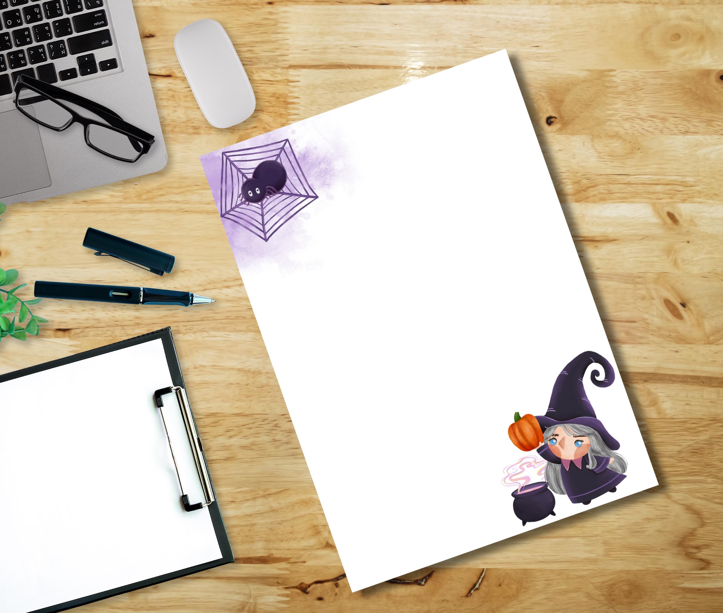 Cute Witch Writing Paper,halloween Pen Pal Supplies,printable ...