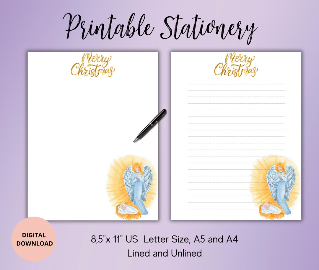 Christmas Printable Stationery,catholic Stationery-catholic Printable ...