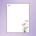 Dragonfly Printable Stationery Cute Notepaper-floral Printable ...